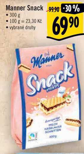 Manner Snack, 300 g v akci | AkcniCeny.cz