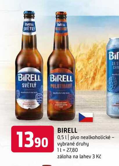 Radegast Birell světlý, nealkoholické pivo v akci | AkcniCeny.cz