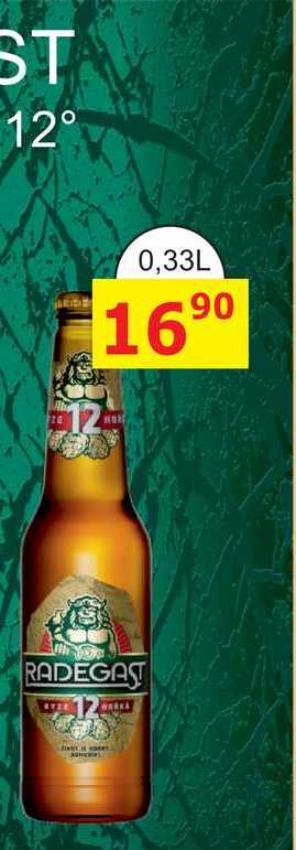 Radegast Ryze Hořká 12, světlý ležák (plechovka) v akci | AkcniCeny.cz
